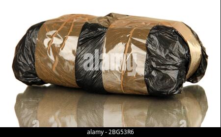 Packages of narcotics on gray background Stock Photo - Alamy