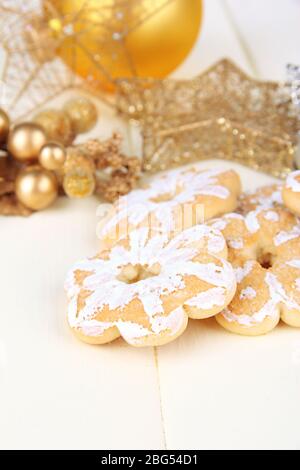 Gingerbread house on silver background. Christmas decor Stock Photo - Alamy