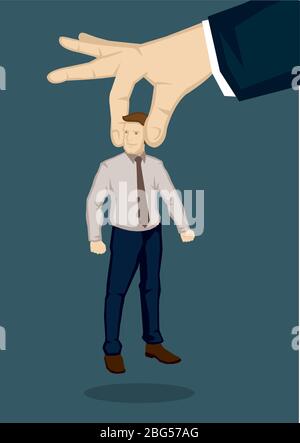 Vector of a giant man hand picking up standing out of crowd woman Stock ...