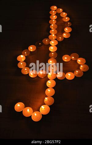 the treble clef and night background Stock Photo - Alamy