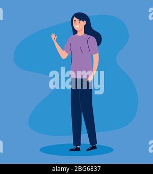 beautiful woman waving avatar character icon Stock Vector Image & Art ...