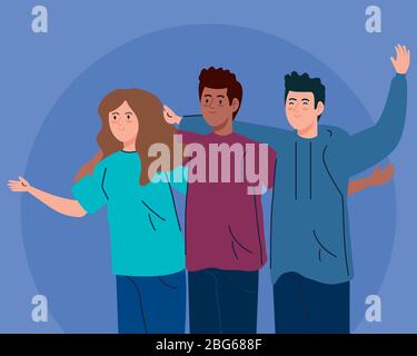young people together avatar characters Stock Vector Image & Art - Alamy