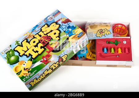 Close up of assembled Hasbro Mouse trap board game with mice dice diver ...