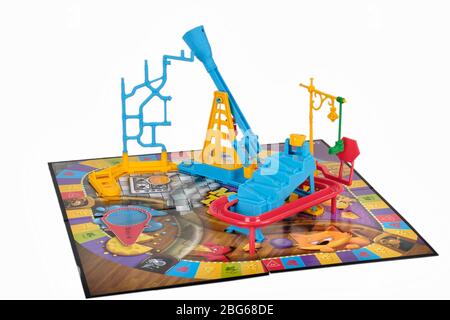Close up of assembled Hasbro Mouse trap board game with mice dice diver ...