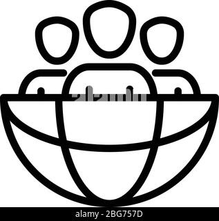 Three persons admin icon. Outline three persons admin vector icon color ...