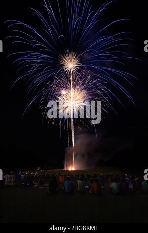 Crowd watching fireworks and celebrating new year Stock Photo - Alamy