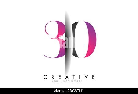 grey 30 number logo icon design with red dot. Creative template for ...