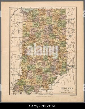 Railroad map of Indiana Stock Photo - Alamy
