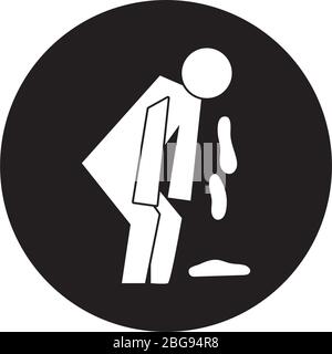human figure throwing up health pictogram silhouette style Stock Vector ...