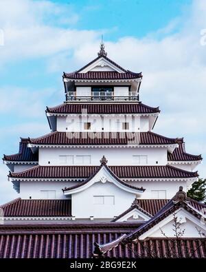 The stone walls of Tsurugajo Castle in Aizuwakamatsu Stock Photo - Alamy
