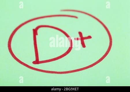 A+ excellent written on an exam paper Stock Photo - Alamy