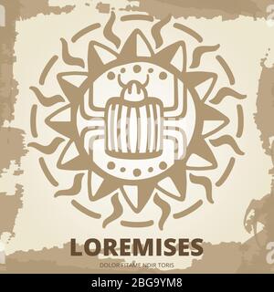 Maya Vintage style. Aztec culture. Litter vehicle or palanquin for the ...