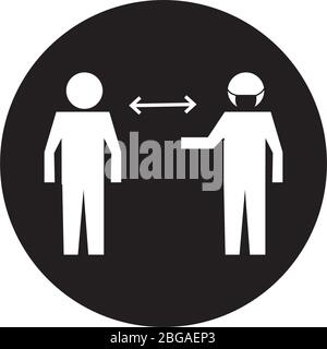 figures using face masks health pictogram block style Stock Vector ...