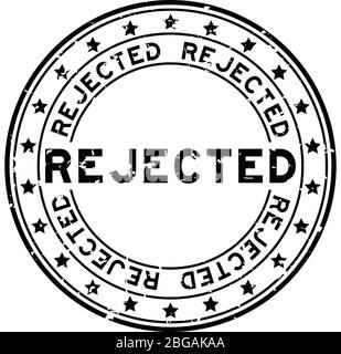 Grunge black denied word with star icon round rubber seal stamp on ...
