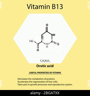Vitamin B13 Orotic acid molecular structure. Vitamin B13 Orotic acid ...