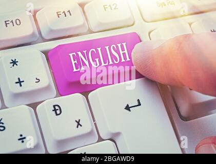 Text sign showing Learn English. Business photo text gain acquire ...