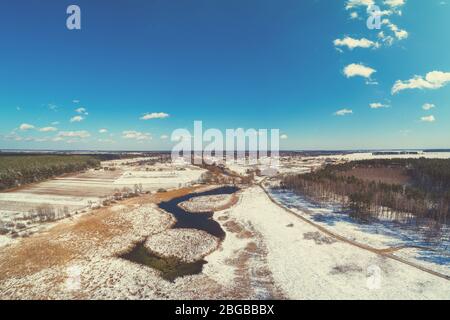 Snowy spring landscape Stock Photo - Alamy
