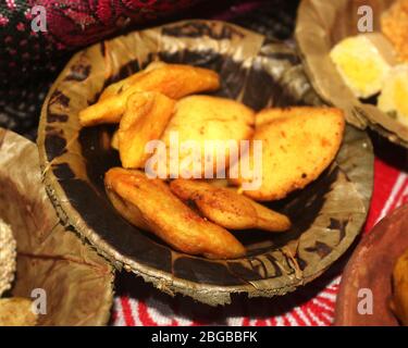 North Indian food in a plastic thali Stock Photo - Alamy