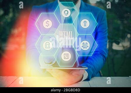 Conceptual hand writing showing Html. Concept meaning the lingua franca ...