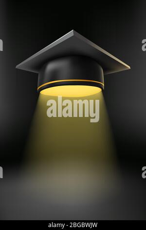 graduate cap with a yellow tassel and diploma on a white background ...