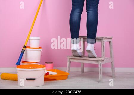 Conceptual photo of repairing works in room Stock Photo - Alamy