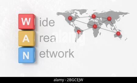 wan wide area network concept with icon set template banner and circle ...