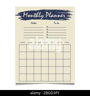 Vector set of weekly planner, to do list, note, background with doodle ...