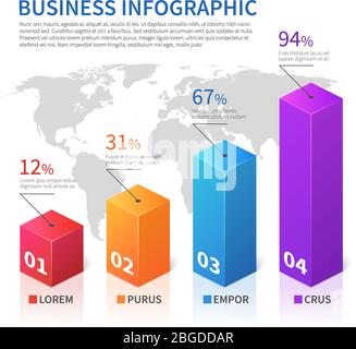 Graph chart bar 3d isometric vector icon isolated Stock Vector Image ...