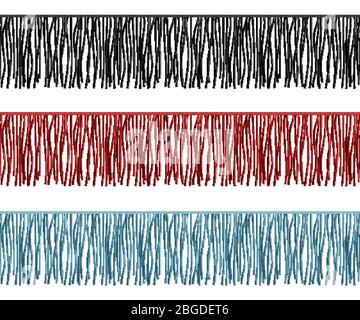 Ruffles edge, fringe seamless rows vector garments component ...