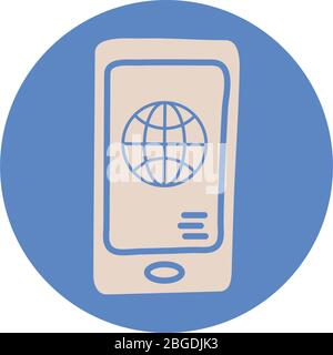 smartphone with sphere browser icon Stock Vector Image & Art - Alamy