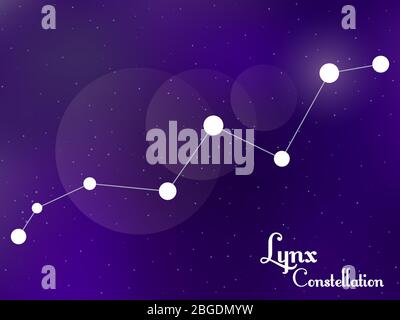 Lynx constellation. Starry night sky. Cluster of stars and galaxies ...