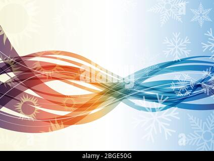 Vector abstract background domestic heating and cooling with waves and ...