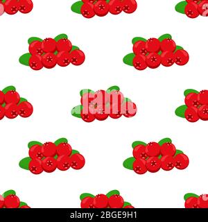 Theme big colored seamless red cranberry, bright berry pattern for seal ...