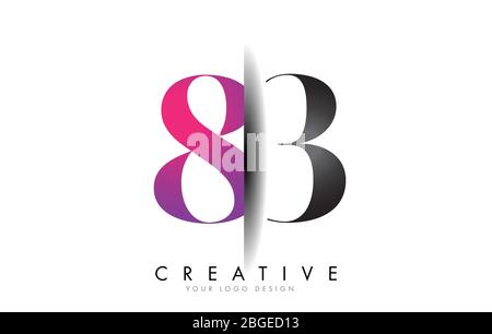 83 8 3 Number Logo Design with a Creative Cut and Black Circle ...
