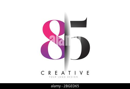 grey 85 number logo icon design with red dot. Creative template for ...