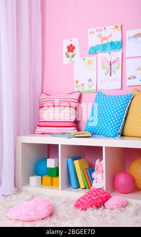 Interior of classroom in pink tones at school Stock Photo - Alamy