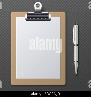 Mock up clipboard with shadow. Vector illustration Stock Vector Image ...