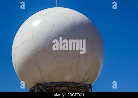 Doppler Radar Tower In Shape Of Soccer Ball Stock Photo - Alamy