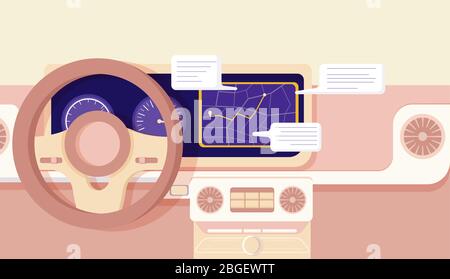 vehicle cockpit with smart driving assistance apps automobile computer ...