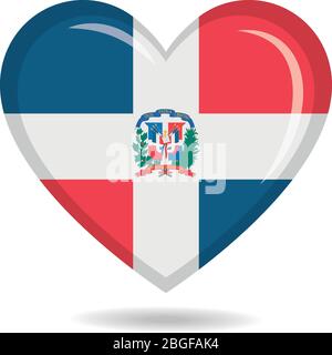 Dominican Republic Heart Flag. Dominican Love Shape Country Nation ...