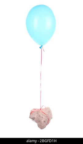 Color balloon with stone isolated on white Stock Photo - Alamy