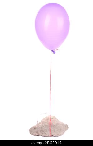 Color balloon with stone isolated on white Stock Photo - Alamy