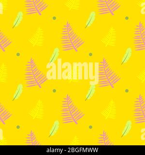 Feathers and dots seamless pattern. For print on fabric or paper ...