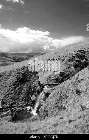 A waterfall on the river Tawe in the Upper Swansea Valley in South ...