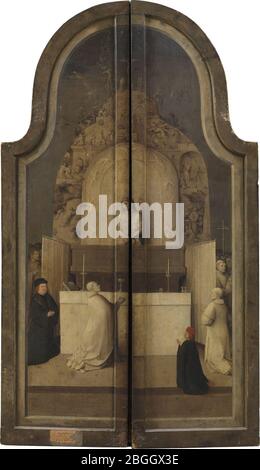 The Adoration of the Magi, a triptych by Hieronymus Bosch (c.1450-1516), oil on oak panel, c ...