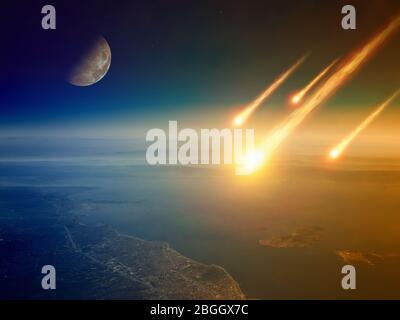 Apocalyptic background - asteroid impact, end of world, judgment day ...