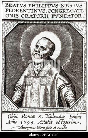 'Beatus Philippus Nerius' by Hieronymus Wierix is an engraving that ...