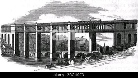High Level Bridge Newcastle circa 1852 Stock Photo - Alamy