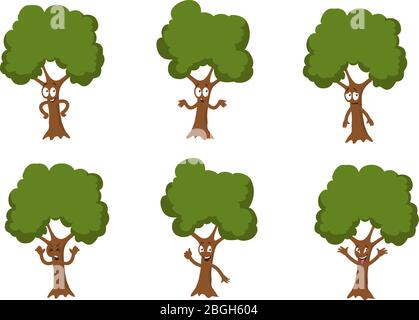 Illustration of a friendly cartoon tree character or mascot Stock ...