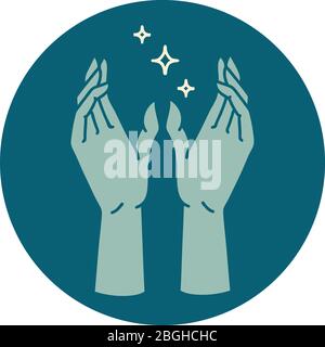 iconic tattoo style image of mystic hands Stock Vector Image & Art - Alamy